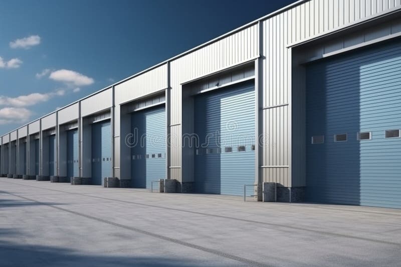 Large Distribution Warehouse with Gates for Loading Goods Stock ...