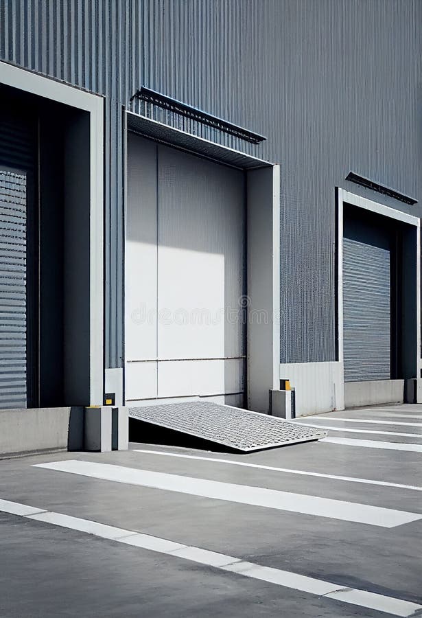 Large Distribution Warehouse with Gates for Loading Goods Stock Image ...
