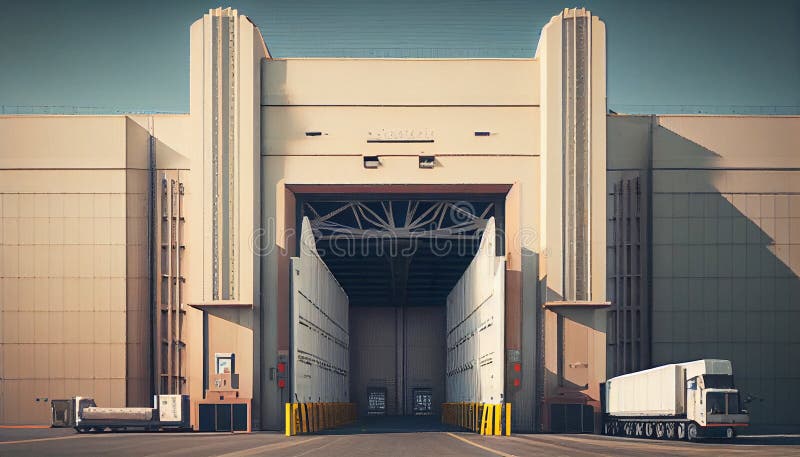 Large Distribution Warehouse with Gates for Loading Goods Stock ...