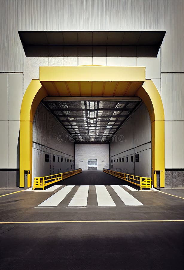 Large Distribution Warehouse with Gates for Loading Goods Stock ...