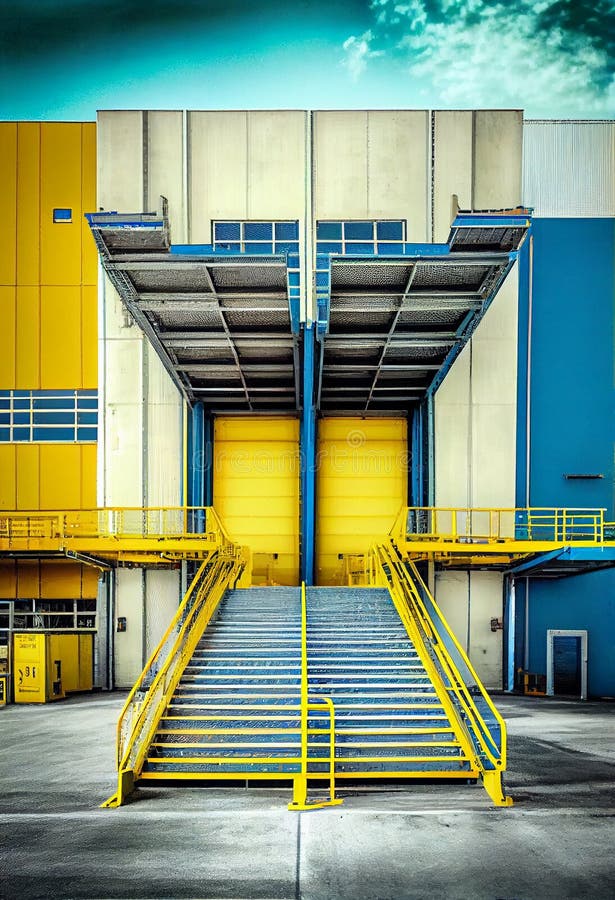 Large Distribution Warehouse with Gates for Loading Goods Stock ...