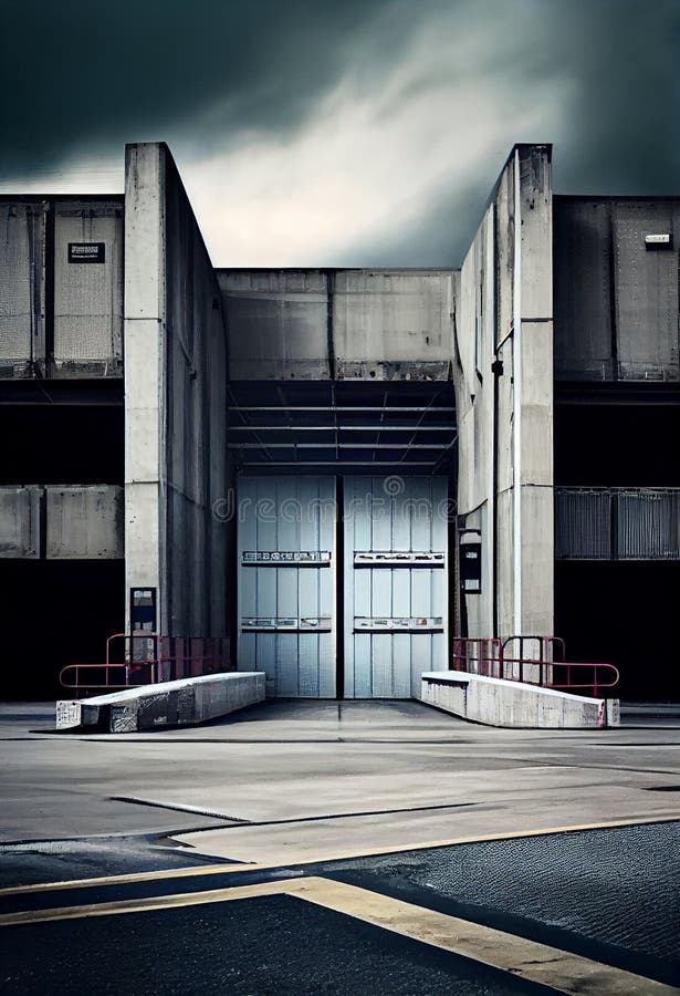 Large Distribution Warehouse with Gates for Loading Goods Stock ...