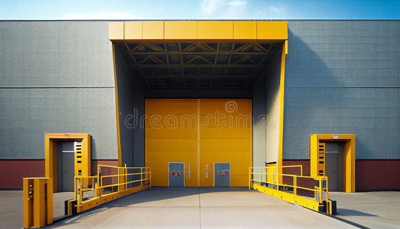 Large Distribution Warehouse with Gates for Loading Goods Stock ...