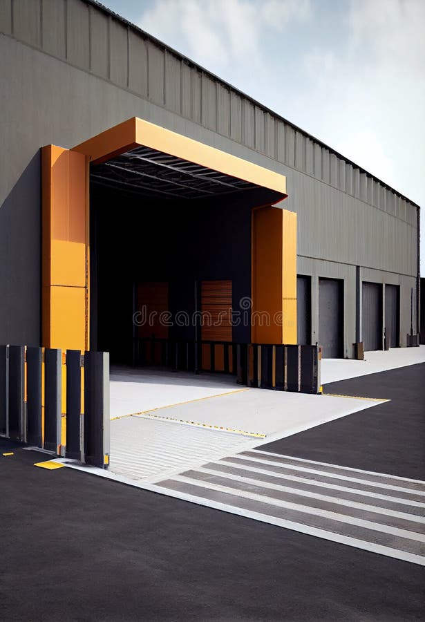 Large Distribution Warehouse with Gates for Loading Goods Stock ...