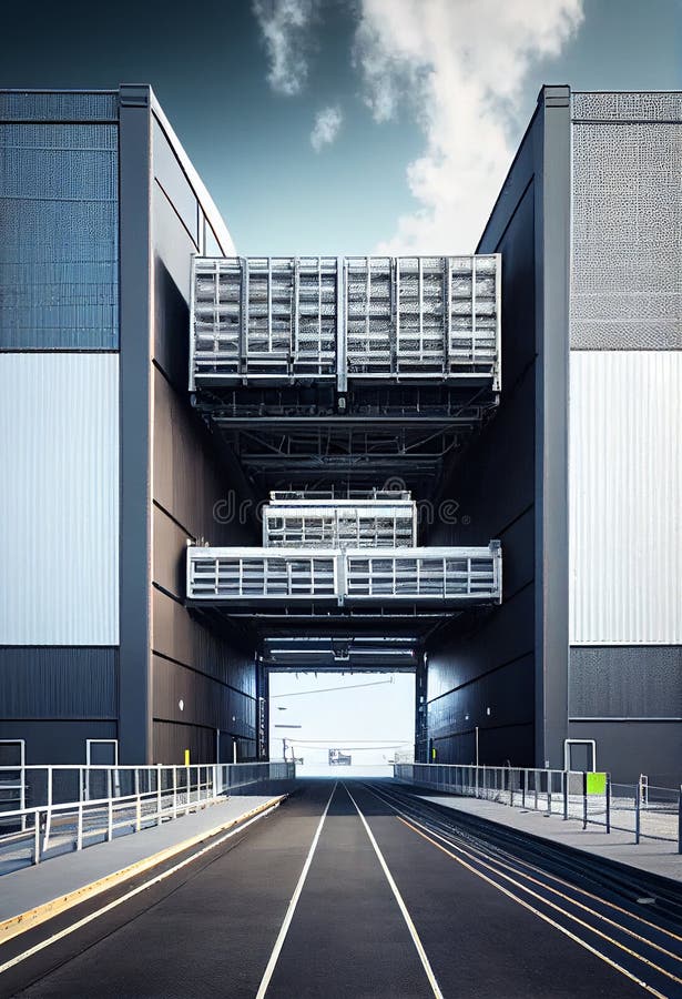 Large Distribution Warehouse with Gates for Loading Goods Stock ...