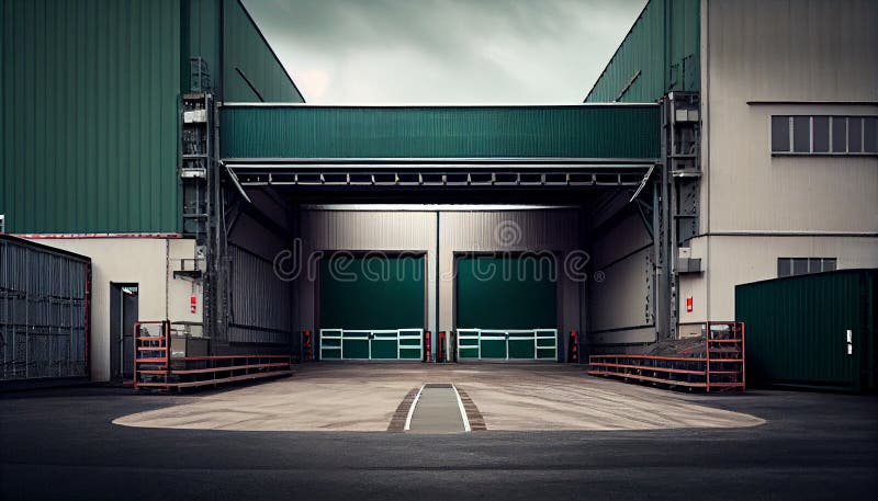 Large Distribution Warehouse with Gates for Loading Goods Stock ...