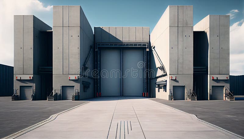 Large Distribution Warehouse with Gates for Loading Goods Stock ...