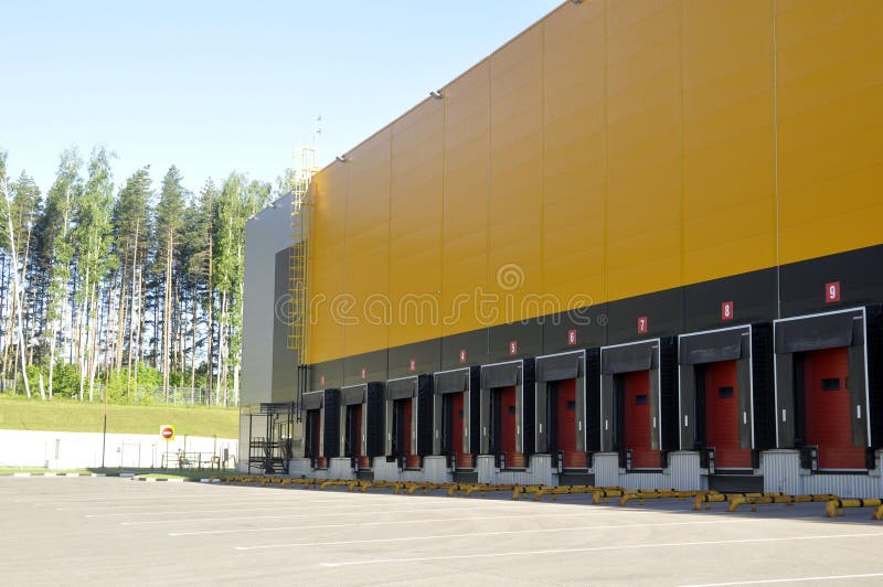 Large Distribution Warehouse with Gates for Loading Goods Stock Image ...