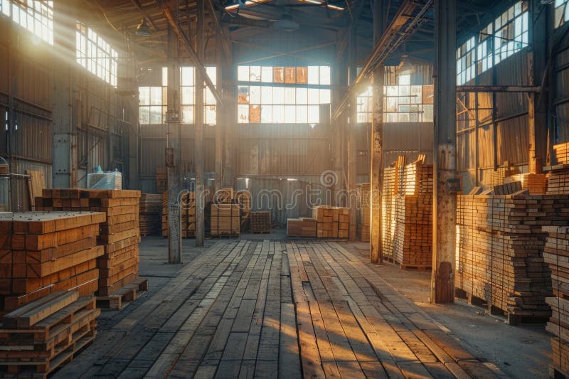 Large Distribution Warehouse, Complex Layout of Aisles, Shelves and ...