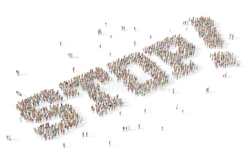 Large and Diverse Group of People Gathered Together in the Shape Stock ...