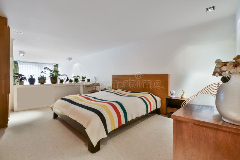 Upper floor bedroom stock image. Image of carpet, bedroom - 242578209