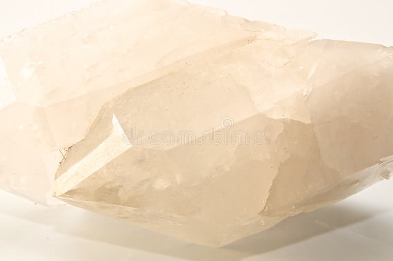 Large Double Pointed Clear Quartz Crystal Over White Stock Photo ...