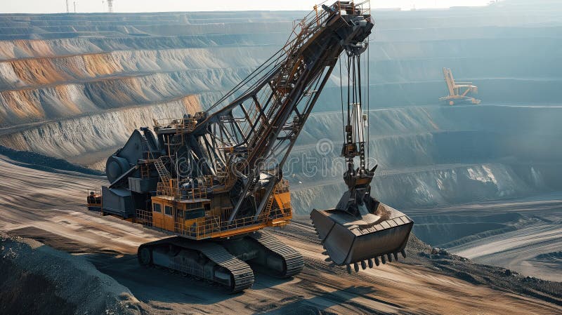 Large Dragline Excavator in Quarry Stock Image - Image of miner, quarry ...