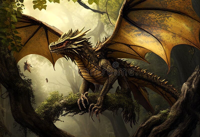 Fantasy Forest Dragon Wallpaper