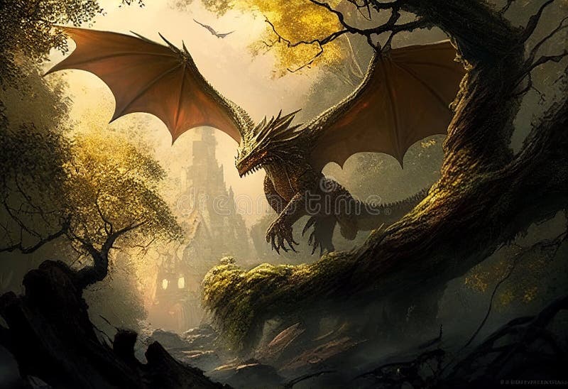 Fantasy Forest Dragon Wallpaper