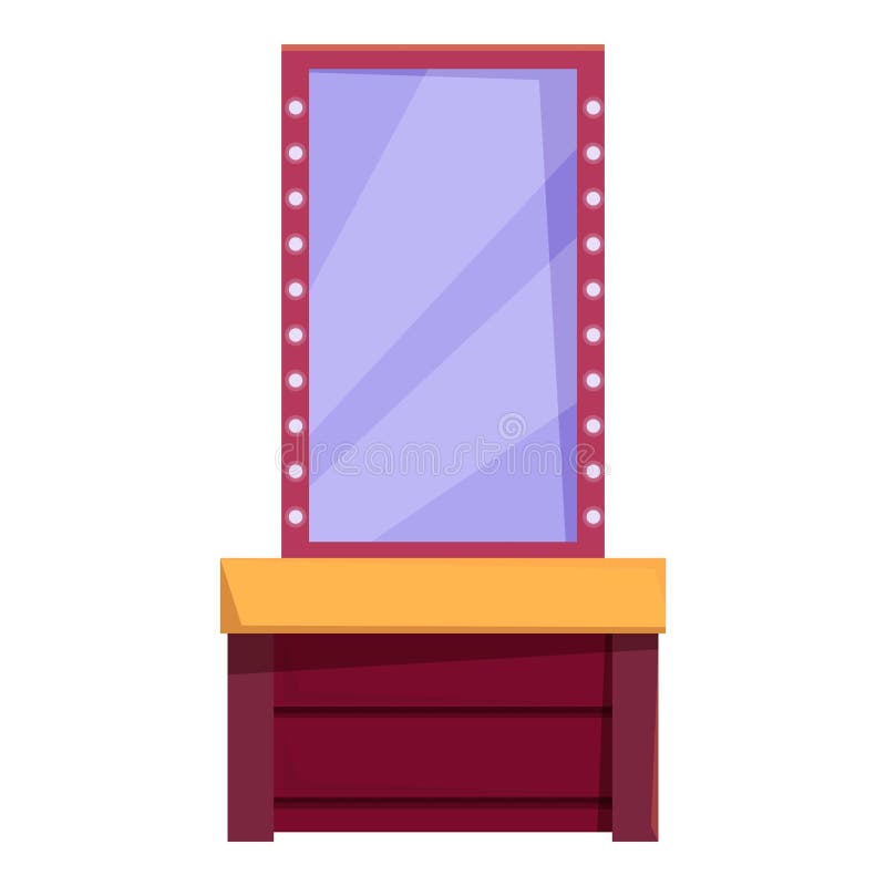 Large Dressing Room Mirror with Light Bulbs is Standing on the Makeup ...