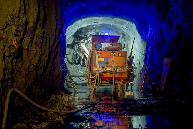 Jumbo in gold mine. stock photo. Image of drilling, jumbo - 308507146