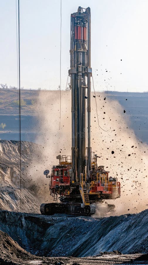 Large Drilling Machine is Digging into the Ground Stock Photo - Image ...