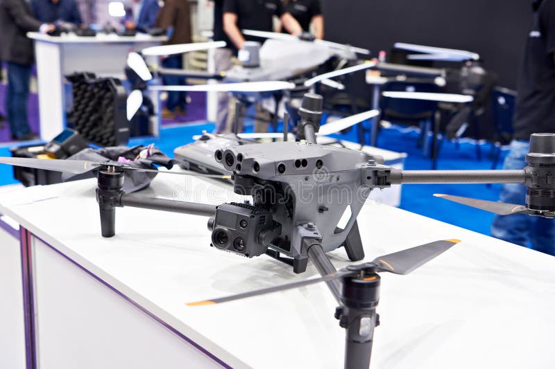 Large drone quadcopter stock photo. Image of gadget - 340987134
