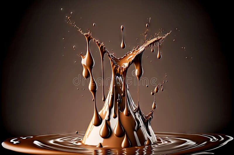 Large Drop of Dark Hot Chocolate with Chocolate Splash Stock ...