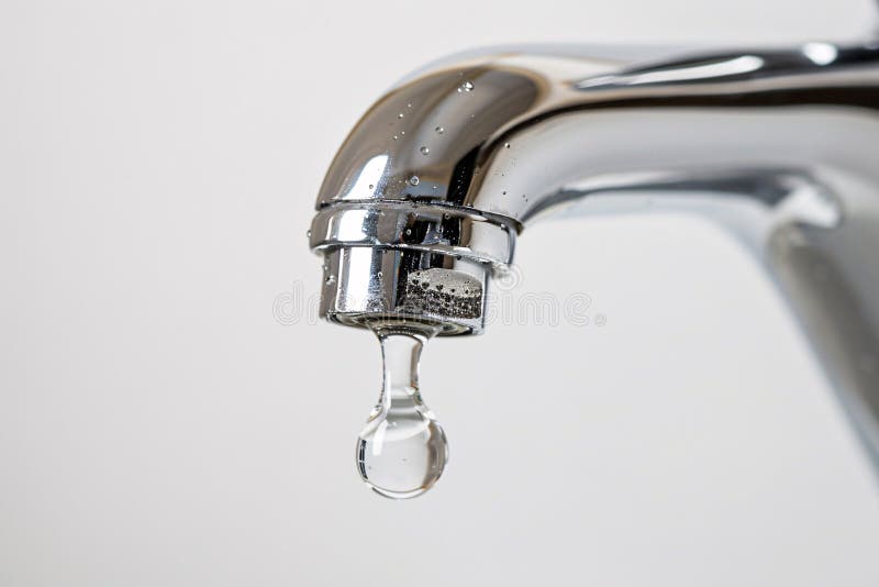 Large Drop of Water Coming Out of Water Tap Stock Illustration ...
