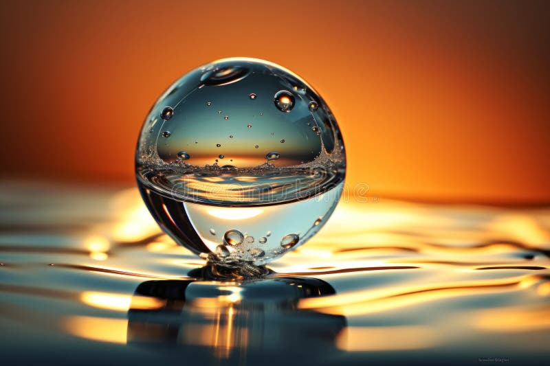 A Large Drop of Water Falls in the Water Stock Image - Image of clear ...
