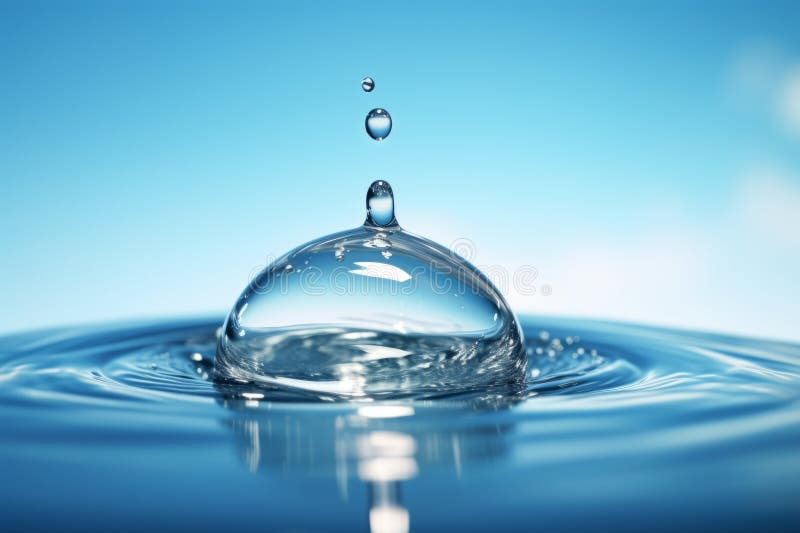 A Large Drop of Water Falls in the Water Stock Photo - Image of ...
