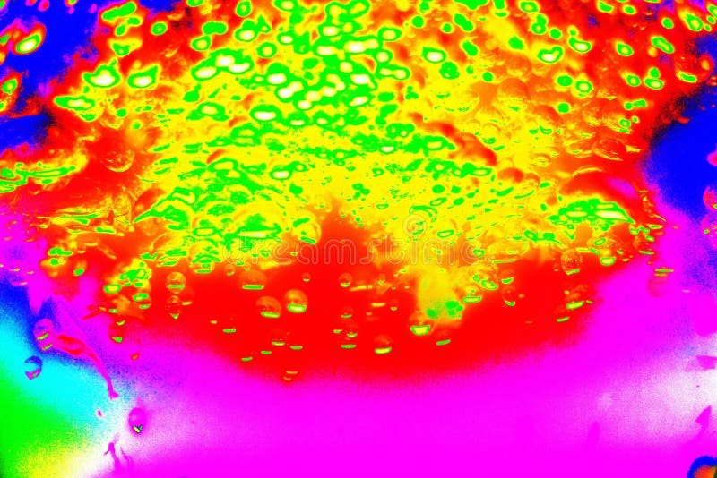 Large Drops of Water. Abstract Wet Background. Colored Macro Texture ...