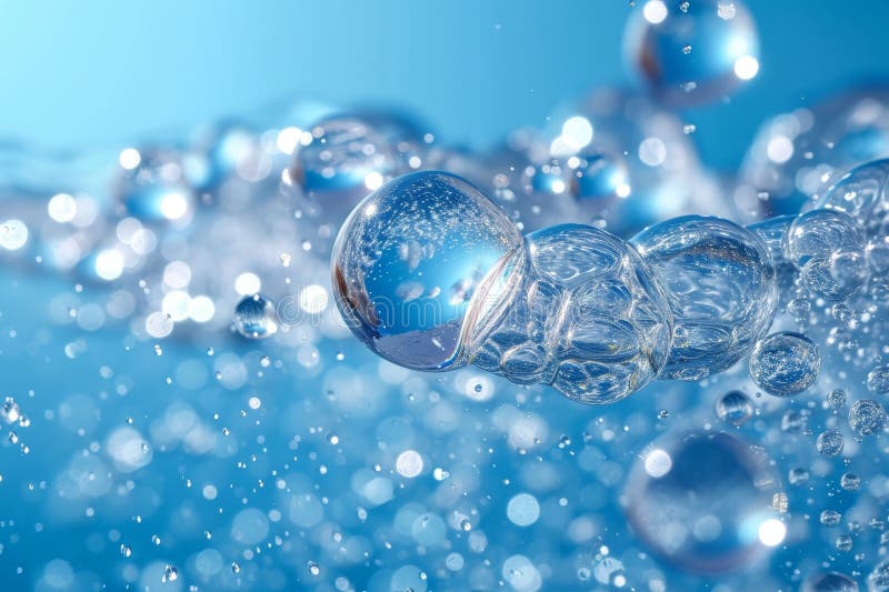 Large Drops of Water Splash in the Air. Bubbles of Fresh Water Droplets ...