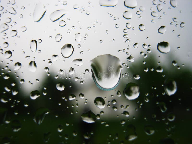 Large Drops of Water on the Window Stock Photo - Image of drip, surface ...