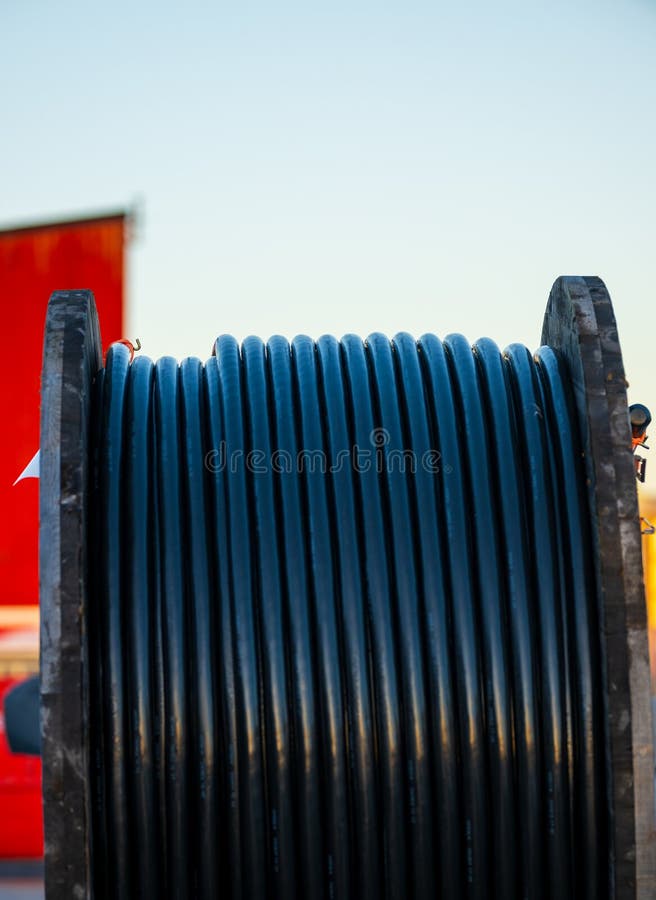 Large Drum of Power Cable.. Stock Photo - Image of equipment, energy ...