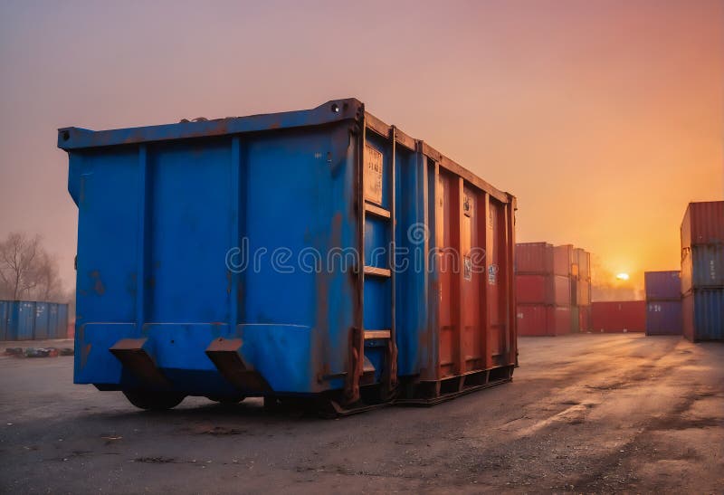 Large Dumpster, Garbage Container Stock Illustration - Illustration of ...
