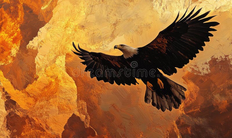 A Large Eagle is Flying in the Sky Stock Image - Image of america ...