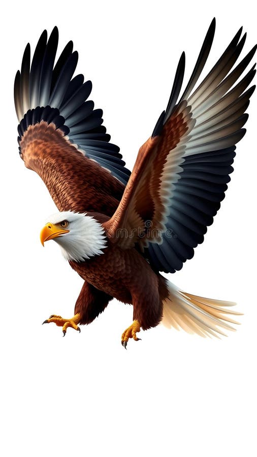 A Large Eagle with Its Wings Spread Out in the Air Stock Illustration ...