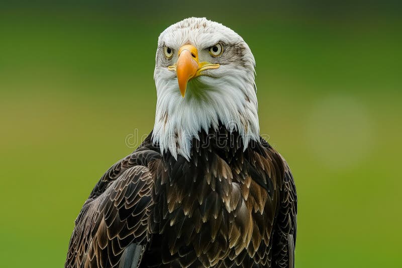 Large Eagle is Standing on a Green Field Stock Image - Image of animal ...