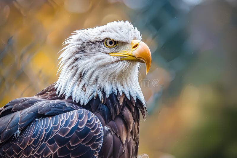 Large Eagle is Standing on a Green Field. Stock Image - Image of animal ...