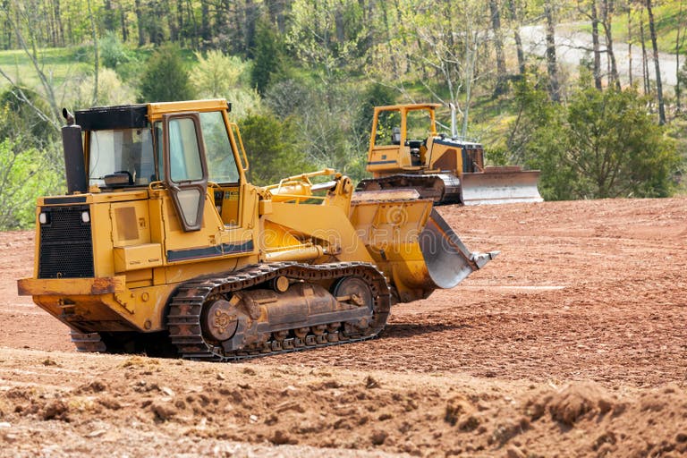 Large Earth Mover Digger Clearing Land Stock Image - Image of equipment ...