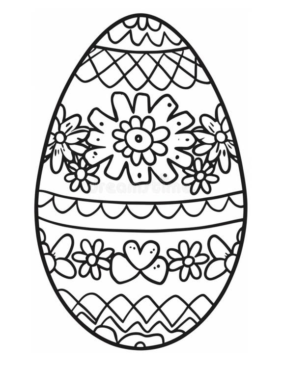 Big Easter Egg Coloring Page for Children for Easter Stock Illustration ...
