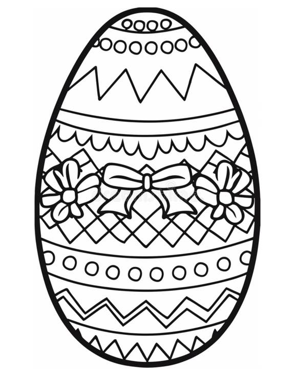 Big Easter Egg Coloring Page for Children for Easter Stock Illustration ...