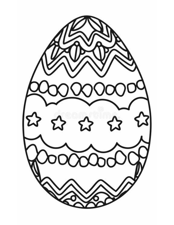 Big Easter Egg Coloring Page for Children for Easter Stock Illustration ...