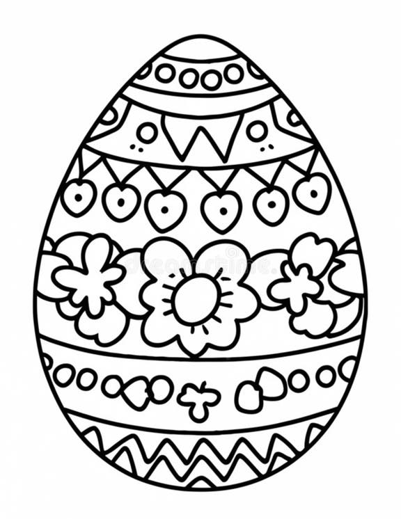 Big Easter Egg Coloring Page for Children for Easter Stock Illustration ...