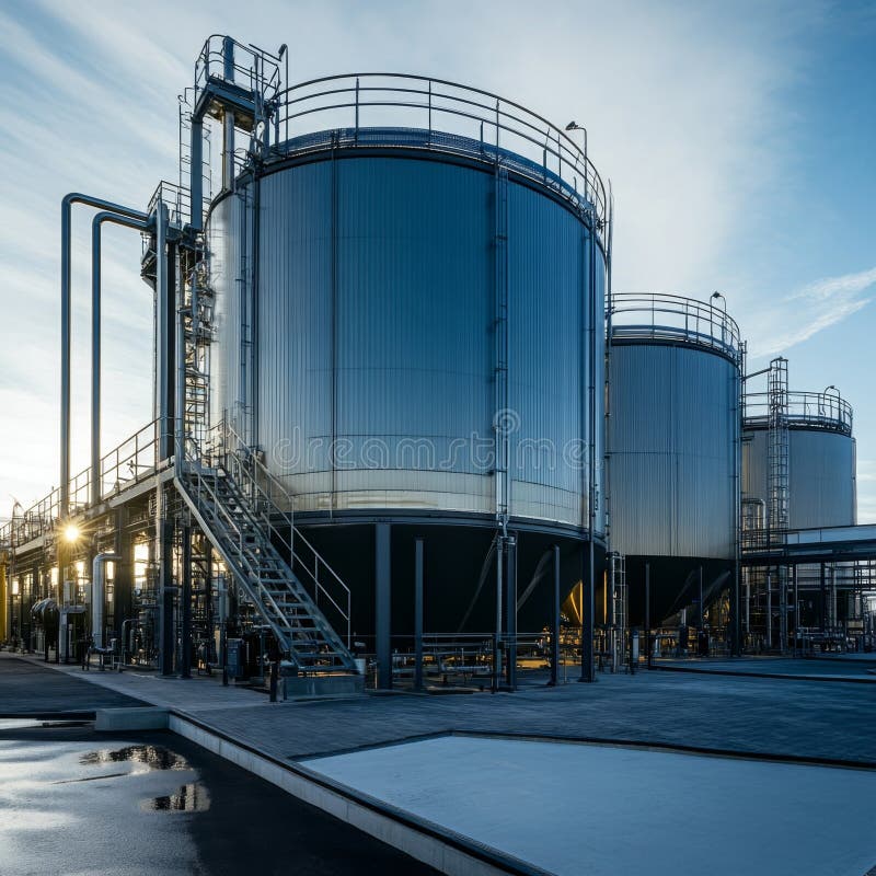 Large Eco-Friendly Biofuel Storage Tanks in Operation Stock ...