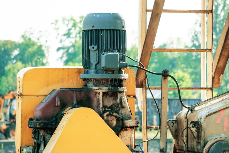 Large Electric Motor. Mounted on a Metal Structure. Industry Stock ...