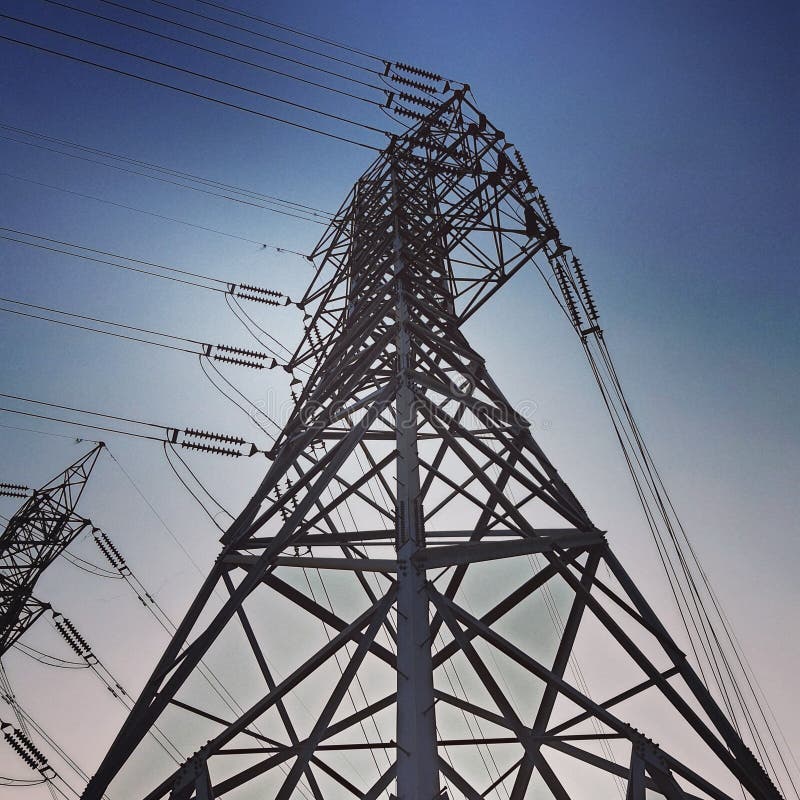 Large Electric Power Pole in Day Light Stock Image - Image of pole ...