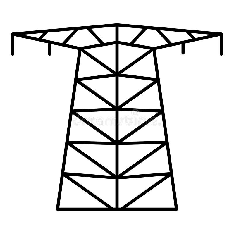 Large Electric Tower Icon, Outline Style Stock Vector - Illustration of ...