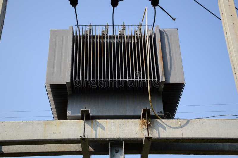 Large electric transformer stock image. Image of power - 84337943