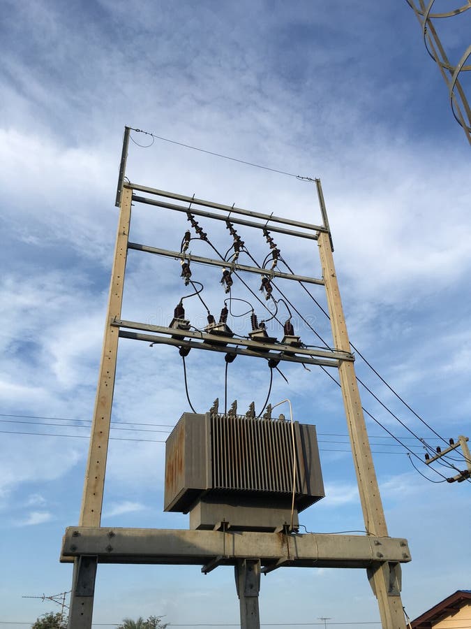 Large Electric Transformers Stock Image - Image of distribution, line ...