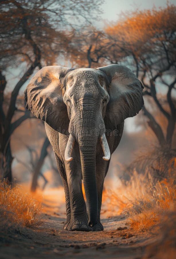 A Large Elephant is Walking through a Forest Stock Image - Image of ...