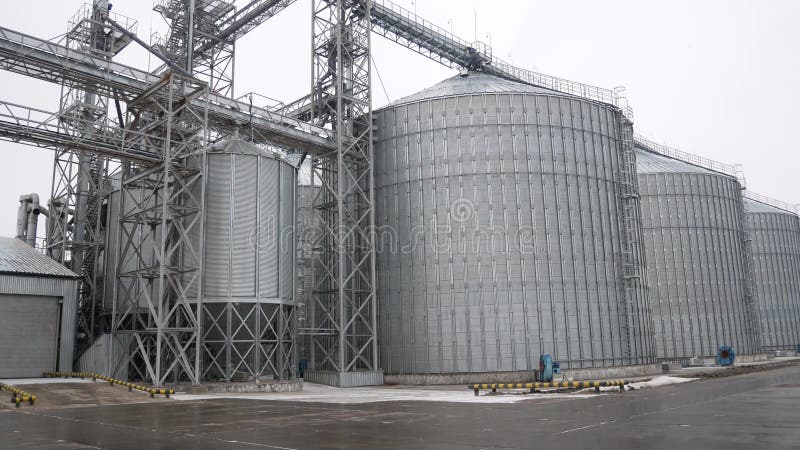 A Large Elevator in the Farm. Grain Storage and Processing Stock Video - Video of food ...