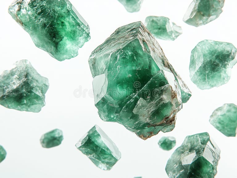 Emerald Parallax Effect Falling Down Stock Illustration - Illustration ...